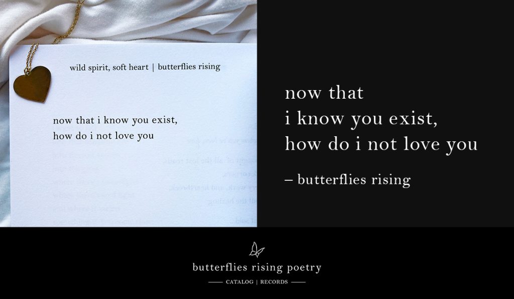 now that i know you exist, how do i not love you - butterflies rising quote