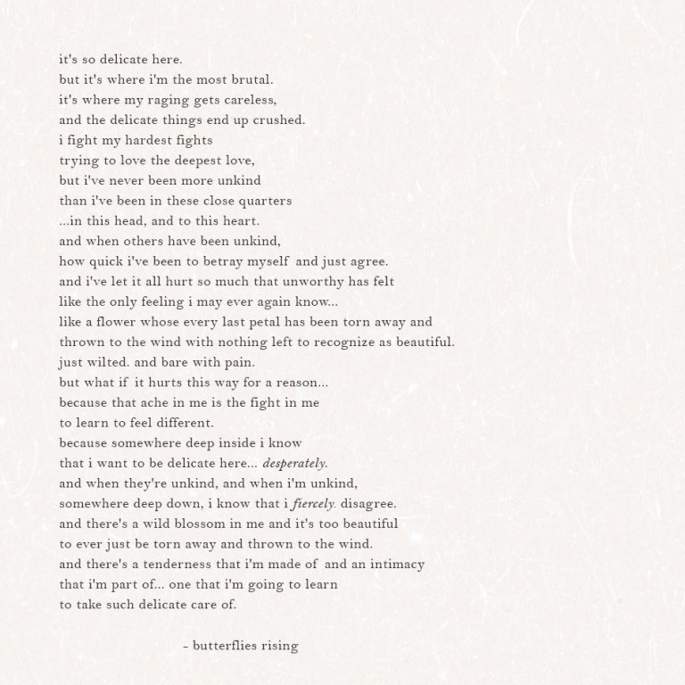 it's so delicate here. but it's where i'm the most brutal. it's where ...