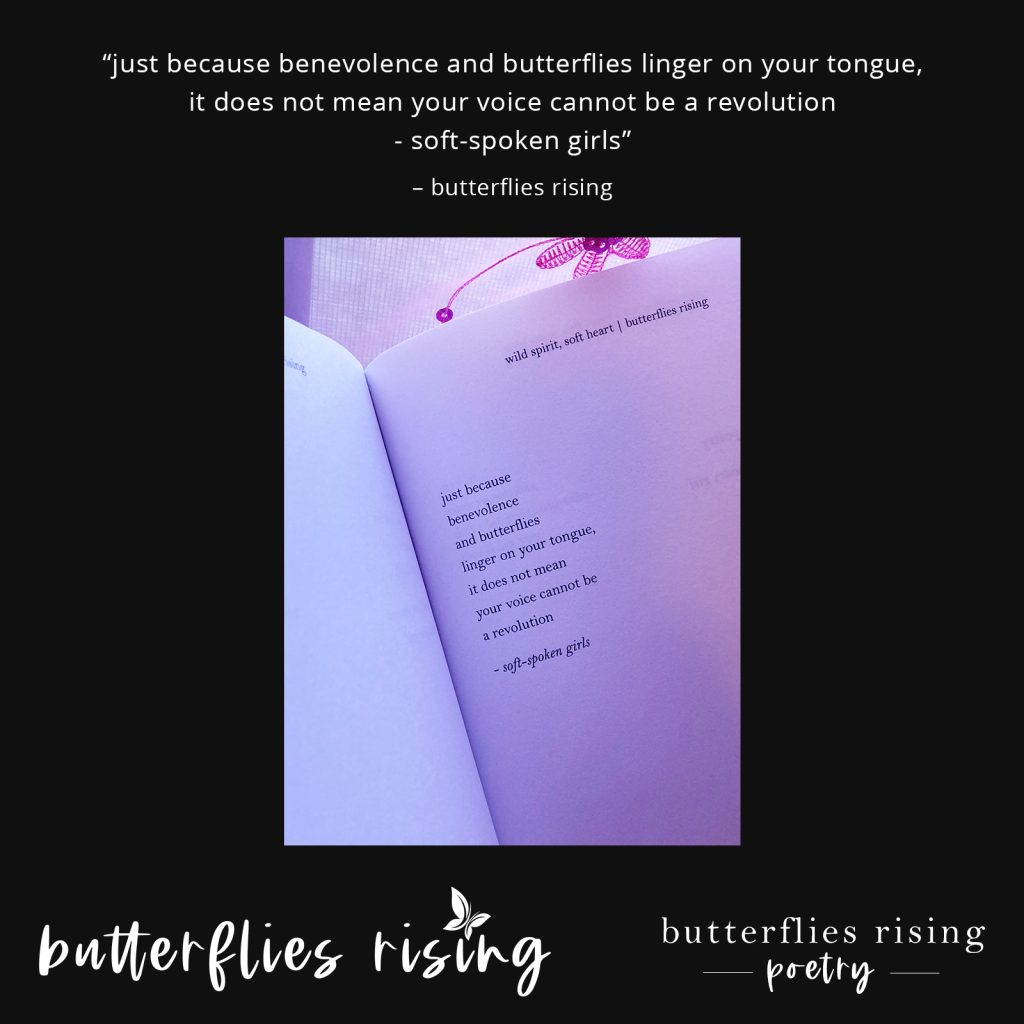 just because benevolence and butterflies linger on your tongue, it does