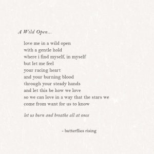love me in a wild open with a gentle hold - butterflies rising poem