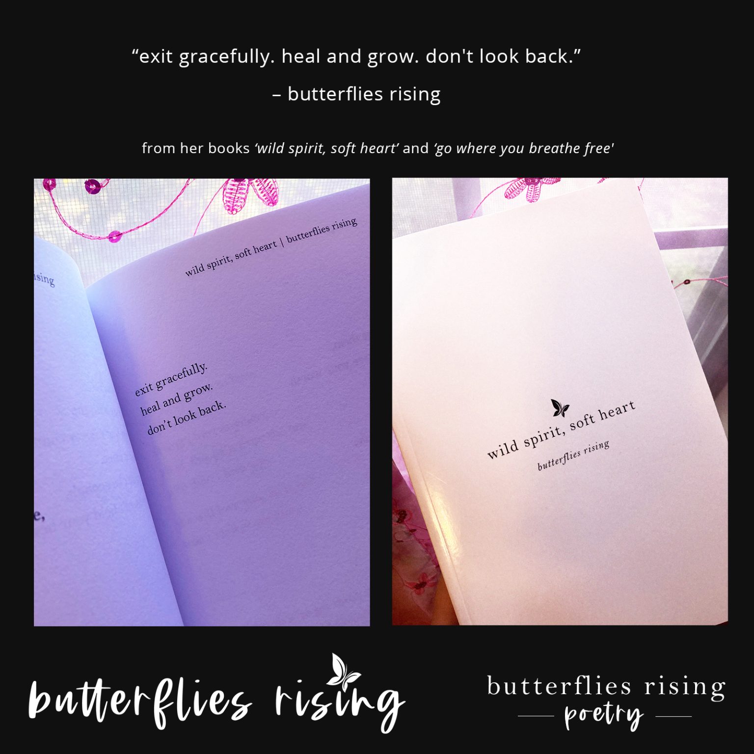 exit gracefully. heal and grow. don't look back. - butterflies rising