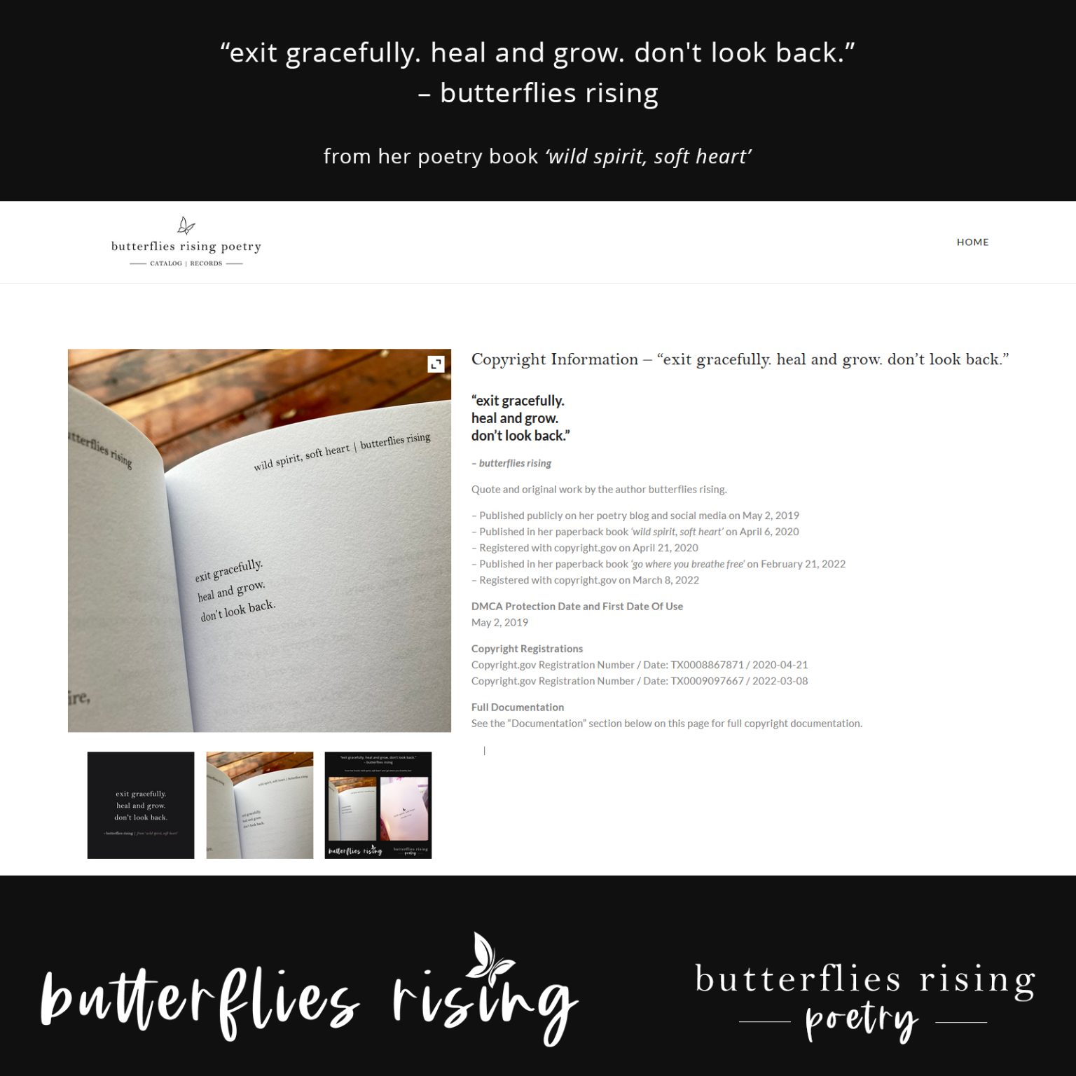 exit gracefully. heal and grow. don't look back. - butterflies rising