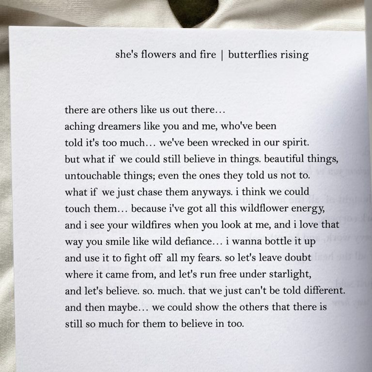 there are others like us out there... aching dreamers like you and me ...