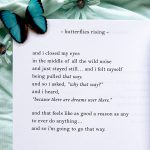 and i closed my eyes in the middle of all the wild noise - butterflies ...