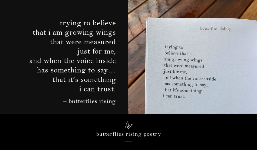 trying to believe that i am growing wings that were measured ...
