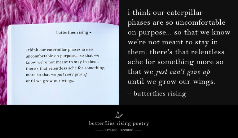 i think our caterpillar phases are so uncomfortable - butterflies rising